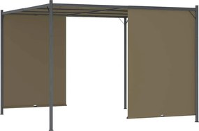 Zahradní altán se zatahovací střechou 3 x 3 m taupe 180 g/m² 312225