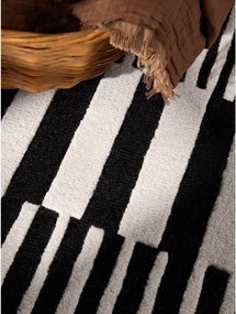 Černobílý ručně tkaný vlněný koberec 200x290 cm Stryve Pulse – Elle Decoration