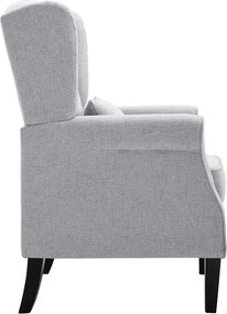 Křeslo světle šedé textil 248615