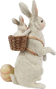 Dekorace králík s nůší a malým králíčkem - 10*9*16 cm