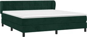 Box spring postel s matrací tmavě zelená 160x200 cm samet 3127502