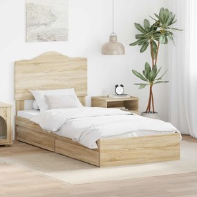 Postel s úložným prostorem se zásuvkou Sonoma dub 100 x 200 cm 3413536
