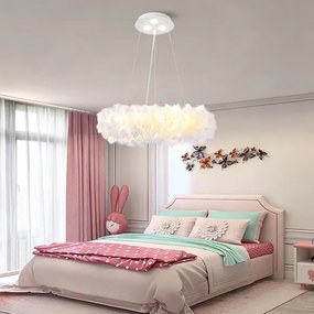 Brilagi - LED Lustr na lanku FEATHER 3xE27/40W/230V + 3xLED/3W pr. 50 cm bílá