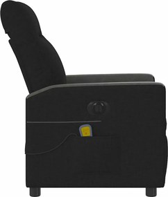Elektrické masážní polohovací křeslo černé textil 3324047