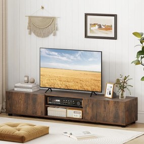 Costway TV skříň TV komoda pro televizory do 70 palce TV s 2 dvířky rustikálně