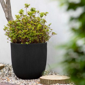 Capi Nature Groove Planter Ball Intense Black Ø 24 cm / V 21 cm