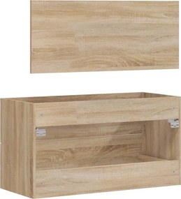 vidaXL Koupelnová skříňka se zrcadlem kompozitní dřevo [833881] Barva: dub sonoma