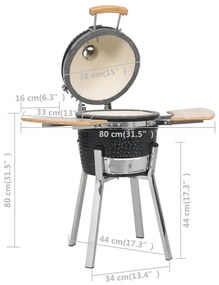 Kamado Zahradní gril a udírna keramický 81 cm - Default Title