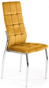 Jídelní židle K416 hořčicová/stříbrná