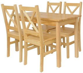 Via-nábytek Jídelní stůl se židlemi Komplet II Povrchová úprava: Moření odstín ořech