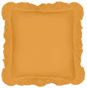 DEKORAČNÍ POVLAK NA POLŠTÁŘ STONEWASHED SADA 2 KS 40X40 CM HOŘČICOVÁ