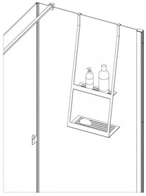 DEANTE MOKKO ADM_N53K Police na sprchové sklo B, černá - Deante