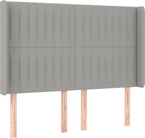Box spring postel s matrací a LED světle šedá 140x190 cm textil 3139029
