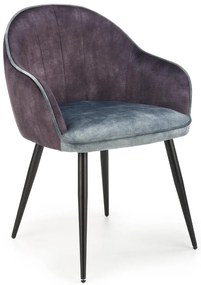 Čalouněná židle s područkami Grafitově - modrá MORFEUS