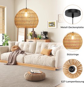 Costway Pletené závěsné svítidlo Boho stropní svítidlo