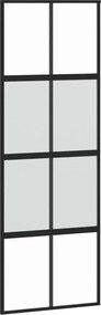 vidaXL Posuvné dveře 76 x 205 cm tvrzené sklo a hliník [155222] Barva: Černá
