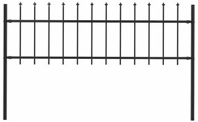 Zahradní plot Woerden s kopím nahoře ocelový 170 x 60 cm černý 144923