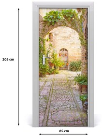 Fototapeta samolepící dveře romatická ulice 85x205 cm
