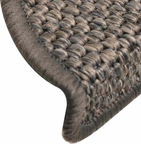 Samolepicí nášlapy na schody sisal 15 ks 56x17x3 cm šedo-béžové 326860