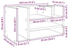 Stolní organizér hnědý dub 44,5 x 24 x 25 cm kompozitní dřevo