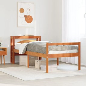 Rám postele s čelem voskově hnědý 75 x 190 cm masivní borovice 3305875