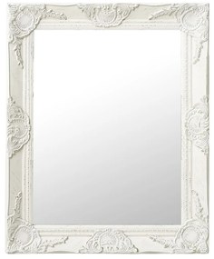 Nástěnné zrcadlo barokní styl 50 x 60 cm bílé