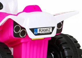Ramiz Dětská elektrická čtyřkolka na baterie růžová + motor 25W
