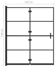 vidaXL Marketos Skládací sprchový kout ESG 120 x 140 cm černý