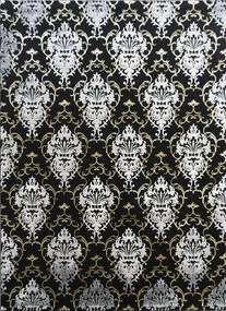 BE Koberec Elite 23282 BLACK GOLD - černý obdélníkový Rozměr: 60x100 cm