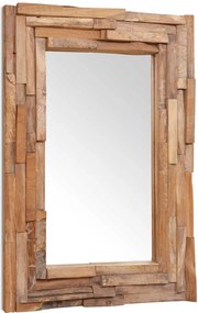 Dekorativní zrcadlo teak 90 x 60 cm obdélníkové 244563