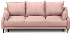 Růžová rozkládací pohovka s úložným prostorem Mazzini Sofas Ancolie, 215 cm