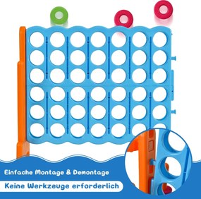 Costway Large Match 4 Jumbo Match 4 Set Modrá + – 84 × 33 × 79 cm, pomerančový
