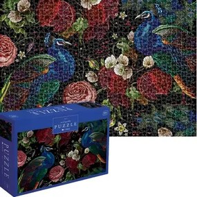 INTERDRUK Puzzle Secret Garden: Pávi mezi růžemi / 1000 dílků / 67 x 4