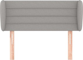 Čelo postele typu ušák světle šedé 103x23x78/88 cm textil 3117274