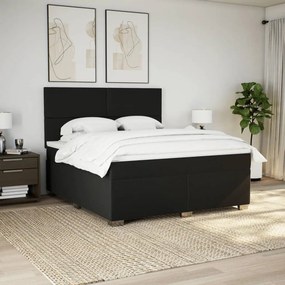 Box spring postel s matrací černá 180x200 cm textil 3290562