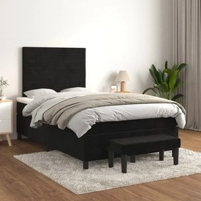 Box spring postel s matrací černá 120 x 200 cm samet 3137895