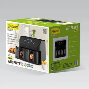 Maestro MR-758 černá / Teplovzdušná fritéza / 2x 4,5 l / 2000 W / 8 pr