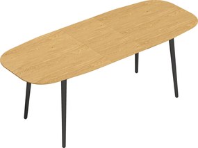 HOMCOM rozkládací obdélníkový jídelní stůl pro 6 až 8 osob, kuchyňský stůl 160-200 cm s policí, hnědý