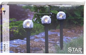 Sada 3 venkovních solárních LED svítidel Star Trading Roma, výška 23 cm
