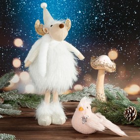 VÁNOČNÍ DEKORAČNÍ FIGURKA REINDEER 42 CM BÍLÁ