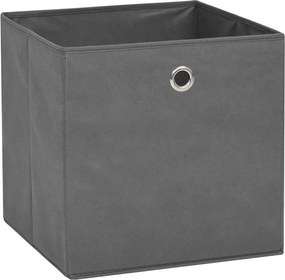 Úložné boxy 4 ks netkaná textilie 32 x 32 x 32 cm šedé 245747