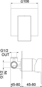 Sapho Sapho, LATUS podomítková sprchová baterie, 1 výstup, černá matná, 1102-76B