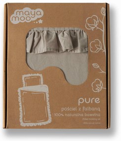 Detexpol Bavlněné povlečení 100x135 taupe dětské jednobarevné povlečení s volánem Mayamoo 35