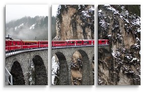 Sablio Obraz - 3-dílný Vlak na mostě 2 - 120x80 cm