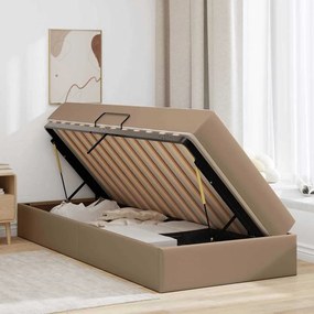 Postel s úložným prostorem a matrací 2 ks Cappuccino Kůže 3399595