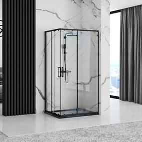 Rea - PUNTO BLACK MAT sprchový kout 80 x 100 cm, čiré sklo/černý profil, REA-K4806