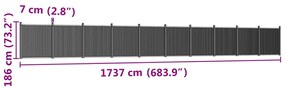 Plotový dílec šedý 1 737 x 186 cm WPC