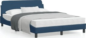 vidaXL Rám postele s čelem 140 x 200 cm textil [373189] Barva: Modrá