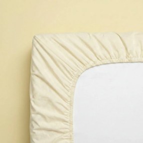 Kvalitex Saténové prostěradlo s gumou smetanová, 90 x 200 cm