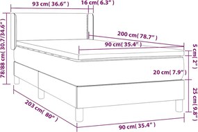 Box spring postel s matrací světle šedá 90x200 cm textil 3130161